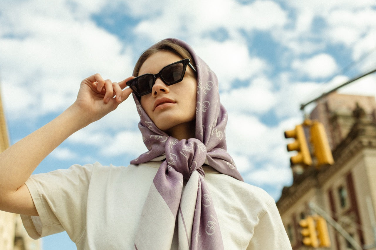Spotlight on The Monogram Coral Rose & Lavender Scarves – Grace de Monaco